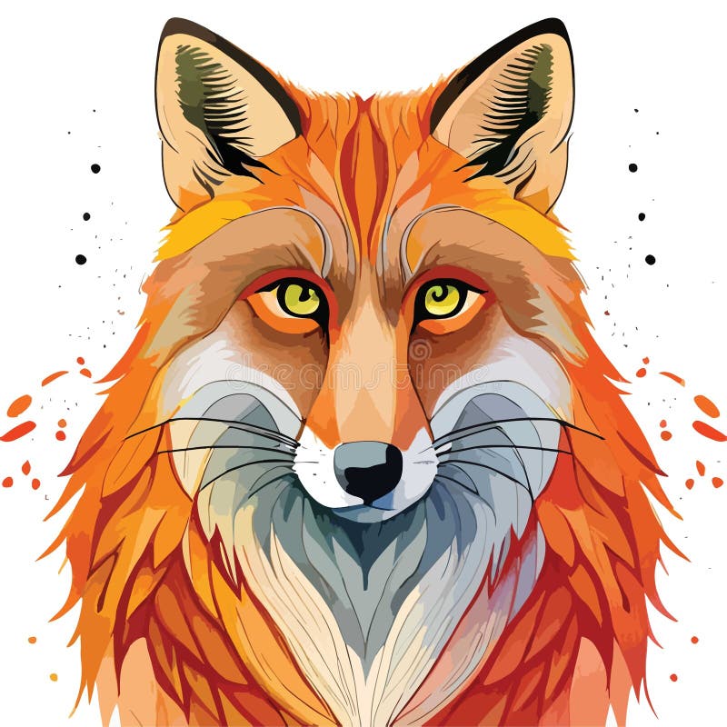 A Vibrant Watercolor Fox Illustration, Watercolor Illustration a Fox ...