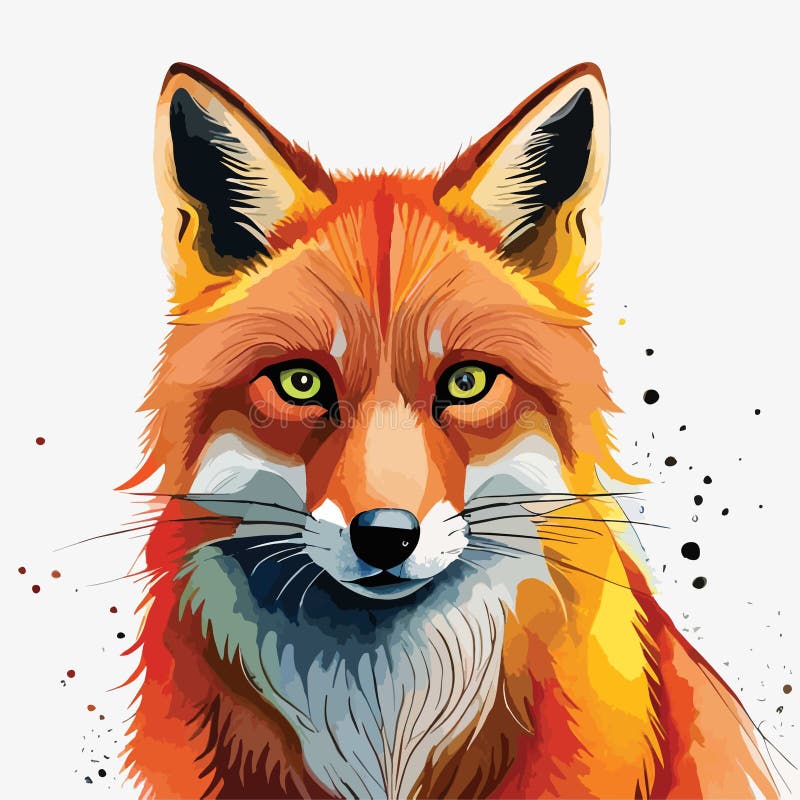 A Vibrant Watercolor Fox Illustration, Watercolor Illustration a Fox ...
