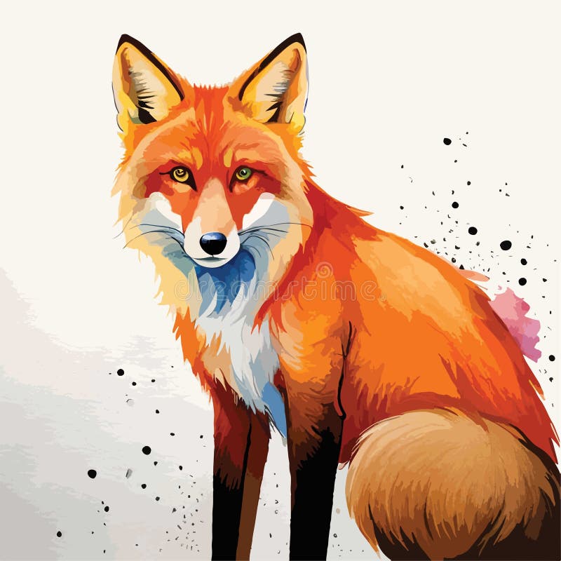 A Vibrant Watercolor Fox Illustration, Watercolor Illustration a Fox ...