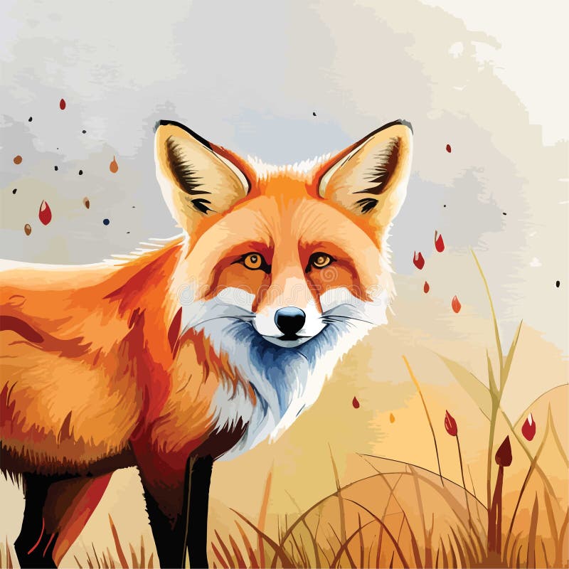 A Vibrant Watercolor Fox Illustration, Watercolor Illustration a Fox ...