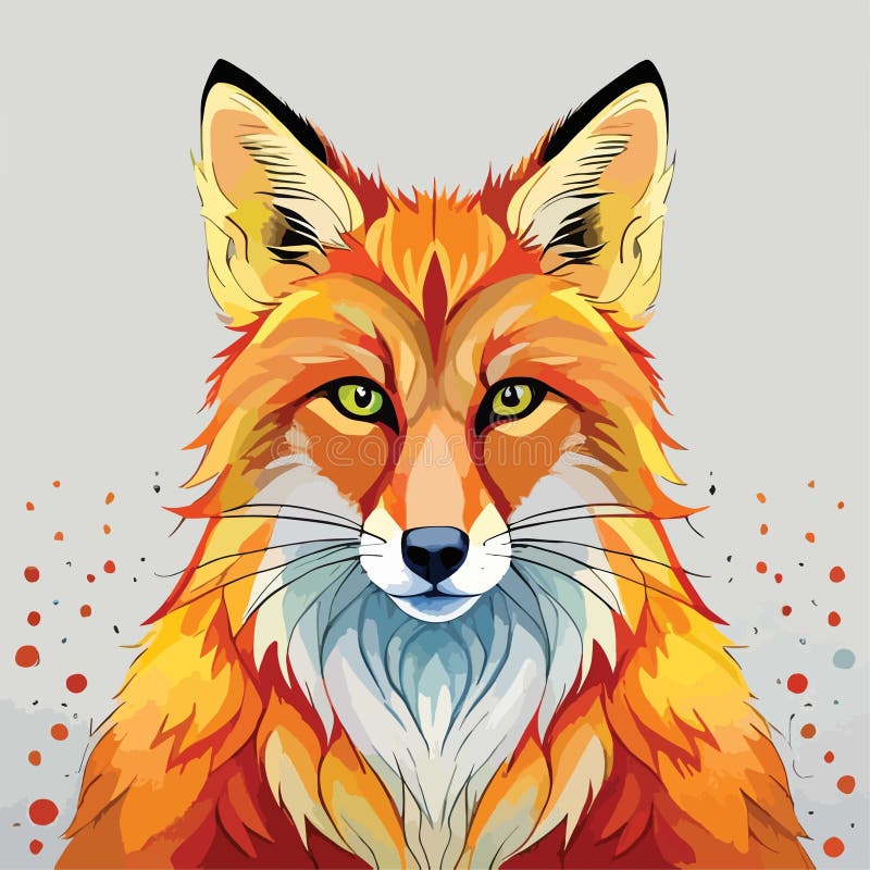A Vibrant Watercolor Fox Illustration, Watercolor Illustration a Fox ...