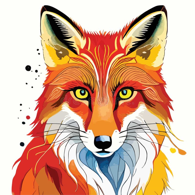A Vibrant Watercolor Fox Illustration, Watercolor Illustration a Fox ...