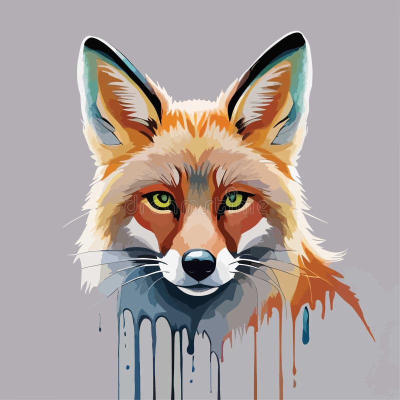 A Vibrant Watercolor Fox Illustration, Watercolor Illustration a Fox ...