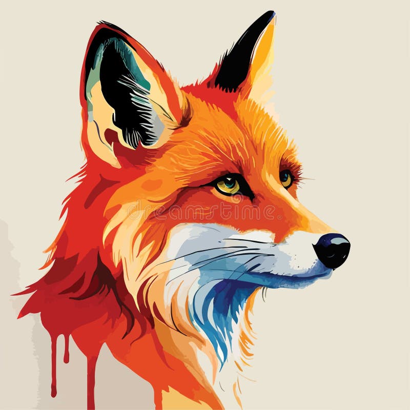 A Vibrant Watercolor Fox Illustration, Watercolor Illustration a Fox ...