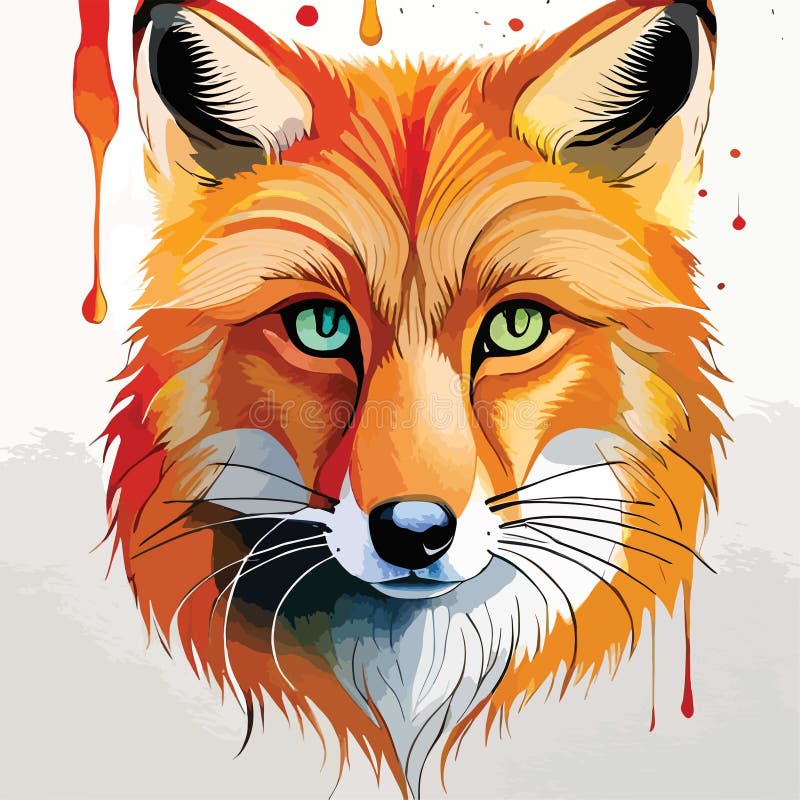 A Vibrant Watercolor Fox Illustration, Watercolor Illustration a Fox ...
