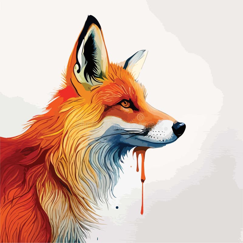 A Vibrant Watercolor Fox Illustration, Watercolor Illustration a Fox ...