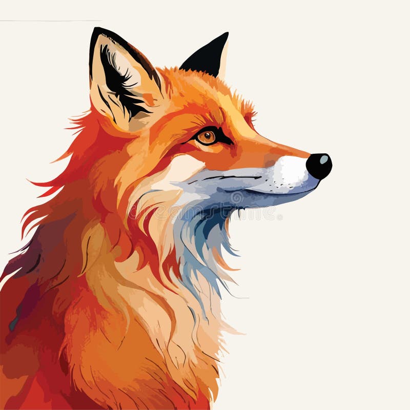 A Vibrant Watercolor Fox Illustration, Watercolor Illustration a Fox ...
