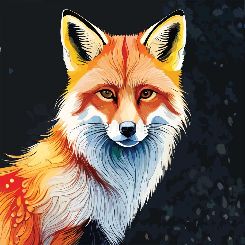 A Vibrant Watercolor Fox Illustration, Watercolor Illustration a Fox ...