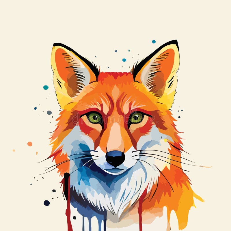 A Vibrant Watercolor Fox Illustration, Watercolor Illustration a Fox ...