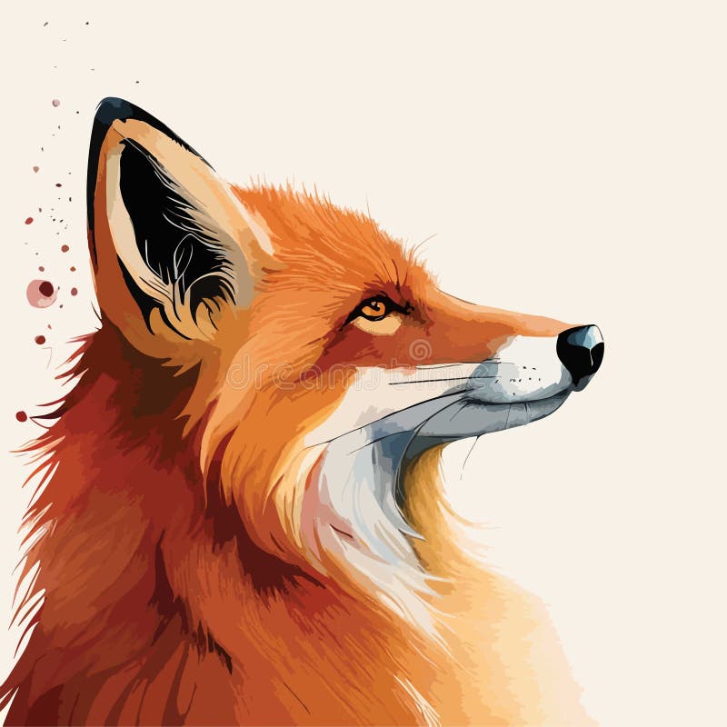 A Vibrant Watercolor Fox Illustration, Watercolor Illustration a Fox ...