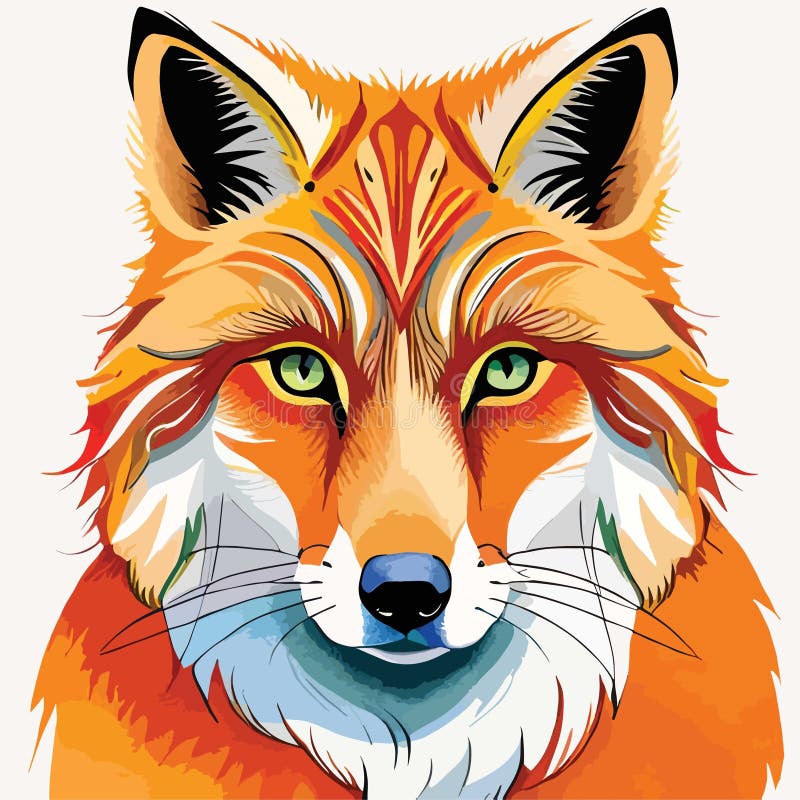 A Vibrant Watercolor Fox Illustration, Watercolor Illustration a Fox ...
