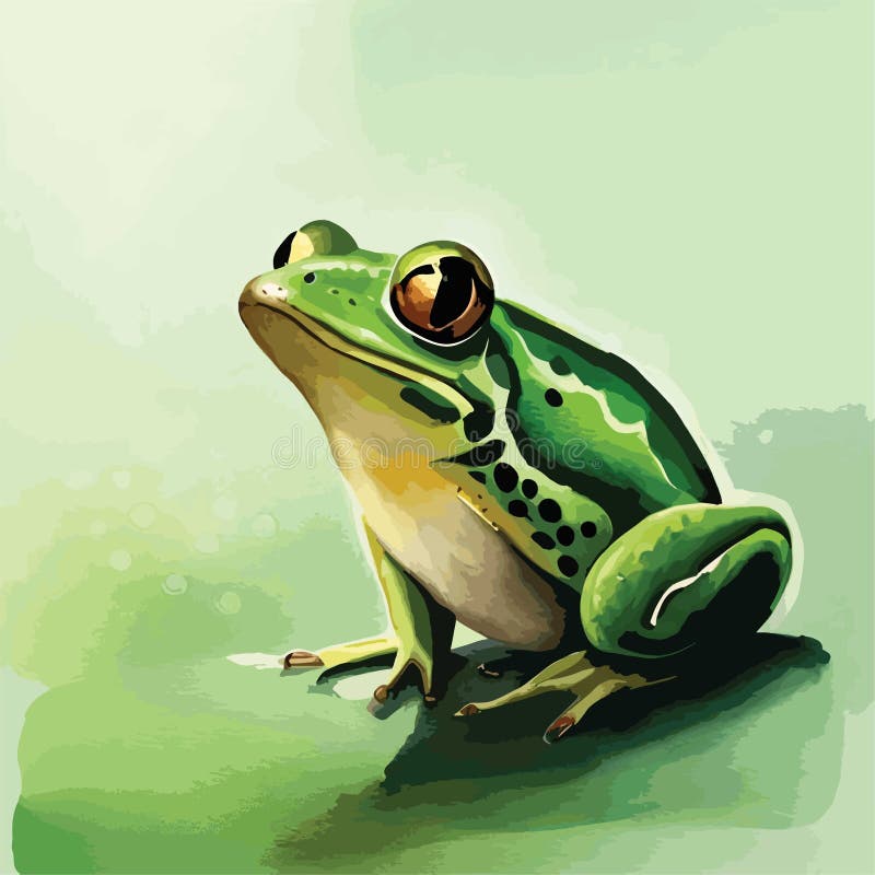 Frog Watercolor Illustration Painting Isolated on White Background Frog ...