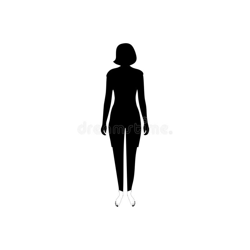 Human Full Body Icon Illustrations . Black Silhouettes of Men and Women ...