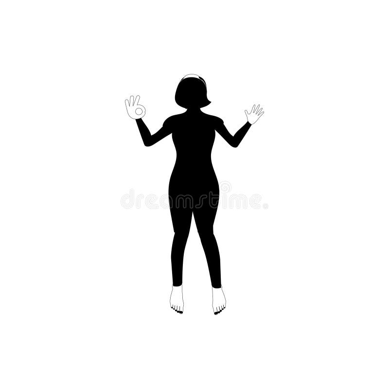 Human Full Body Icon Illustrations . Black Silhouettes of Men and Women ...