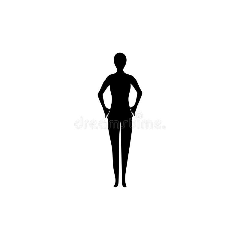 Human Full Body Icon Illustrations . Black Silhouettes of Men and Women ...