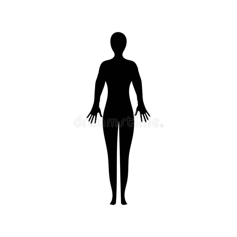 Human Full Body Icon Illustrations . Black Silhouettes of Men and Women ...