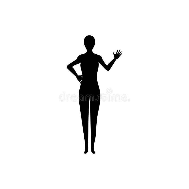 Human Full Body Icon Illustrations . Black Silhouettes of Men and Women ...