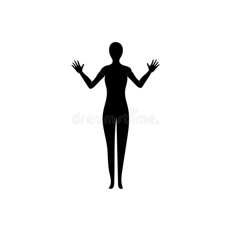 Human Full Body Icon Illustrations . Black Silhouettes of Men and Women ...