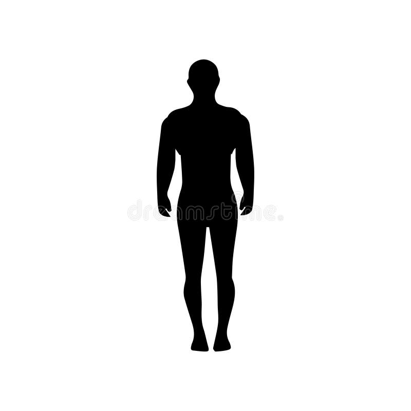 Human Full Body Icon Illustrations . Black Silhouettes of Men and Women ...