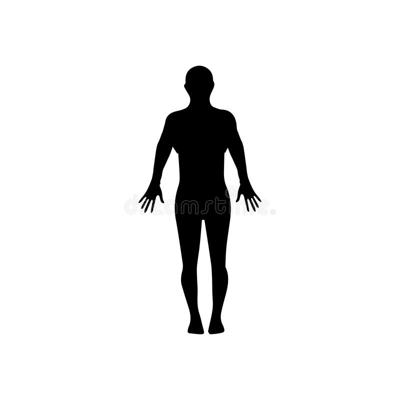 Human Full Body Icon Illustrations . Black Silhouettes of Men and Women ...