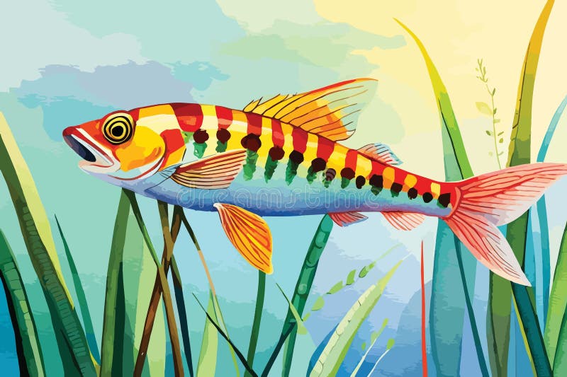 Goby Fish Watercolor Vector Art Illustration.fishes in Digital AI ...