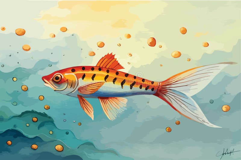 Goby Fish Watercolor Vector Art Illustration.fishes in Digital AI ...