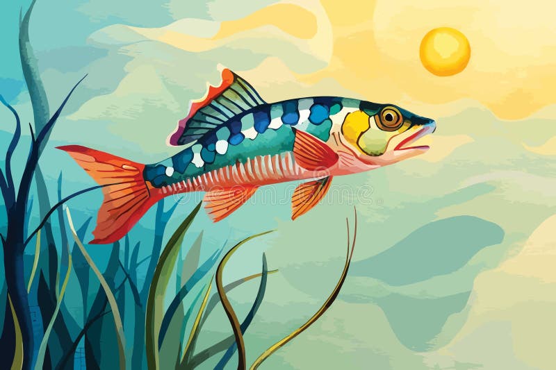 Goby Fish Watercolor Vector Art Illustration.fishes in Digital AI ...