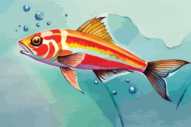Goby Fish Watercolor Vector Art Illustration.fishes in Digital AI ...