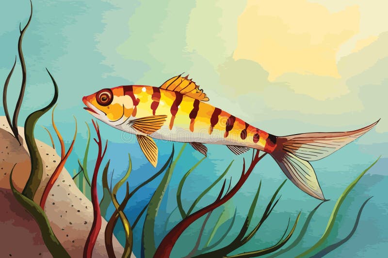 Goby Fish Watercolor Vector Art Illustration.fishes in Digital AI ...