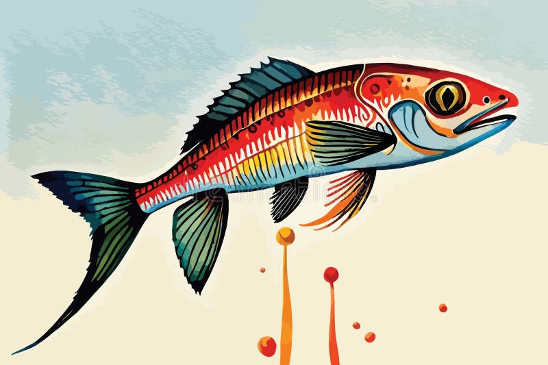 Goby Fish Watercolor Vector Art Illustration.fishes in Digital AI ...