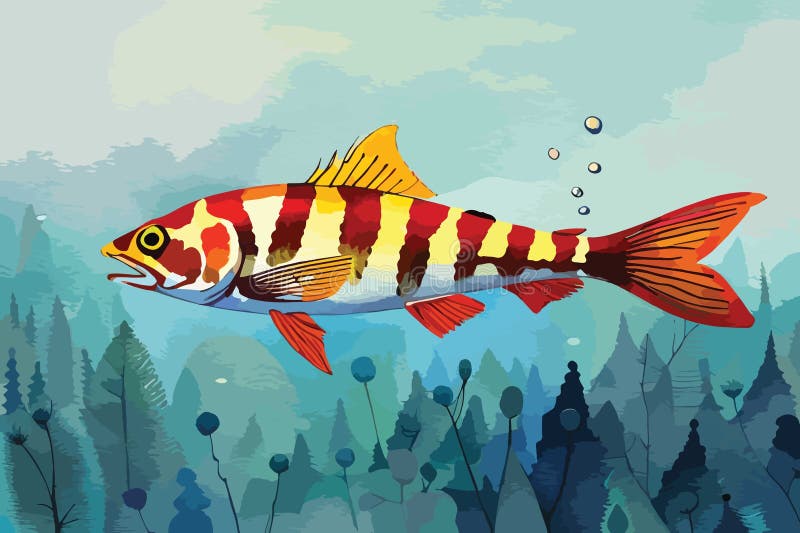 Goby Fish Watercolor Vector Art Illustration.fishes in Digital AI ...