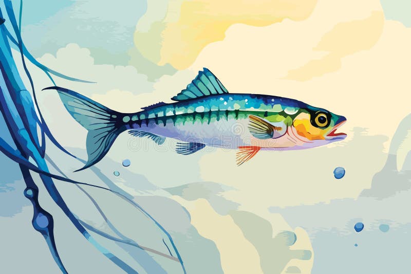 Goby Fish Watercolor Vector Art Illustration.fishes in Digital AI ...