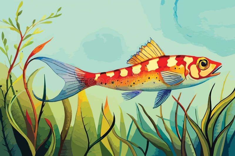 Goby Fish Watercolor Vector Art Illustration.fishes in Digital AI ...