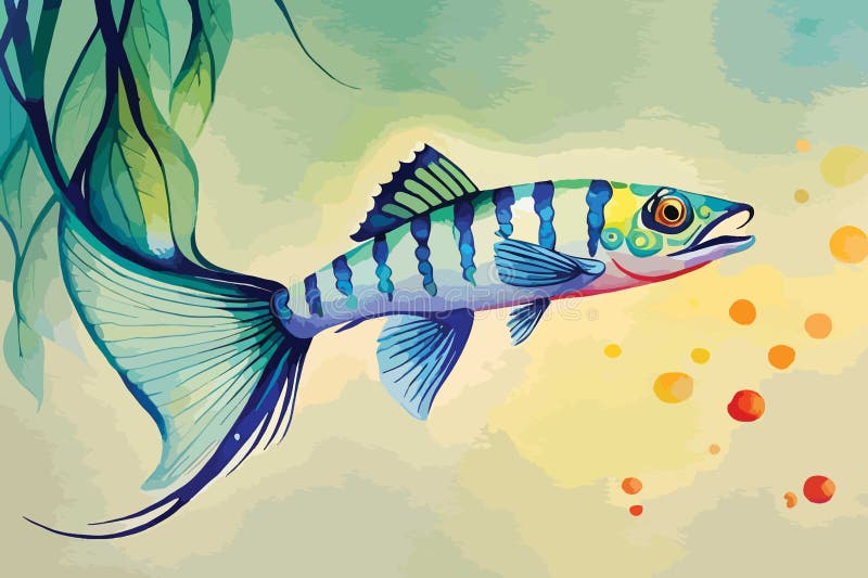 Goby Fish Watercolor Vector Art Illustration.fishes in Digital AI ...