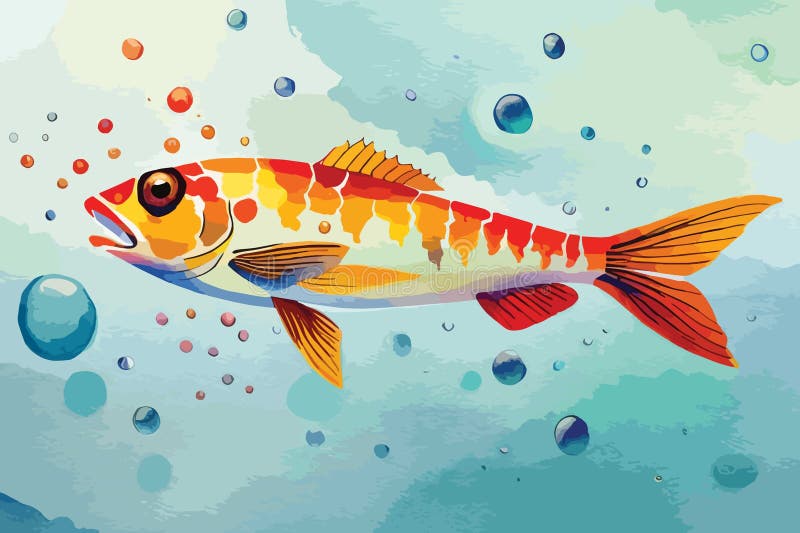 Goby Fish Watercolor Vector Art Illustration.fishes in Digital AI ...
