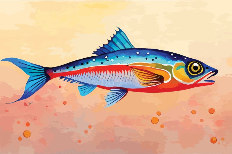 Goby Fish Watercolor Vector Art Illustration.fishes in Digital AI ...
