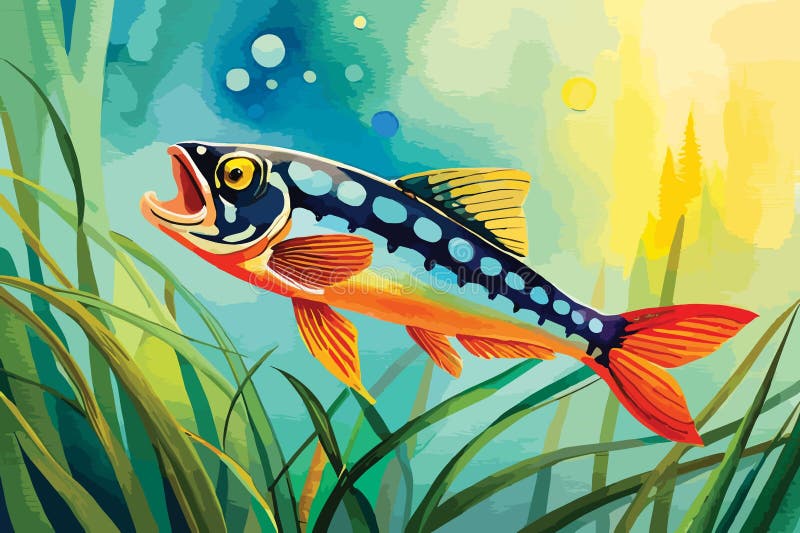 Goby Fish Watercolor Vector Art Illustration.fishes in Digital AI ...