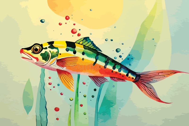Goby Fish Watercolor Vector Art Illustration.fishes in Digital AI ...