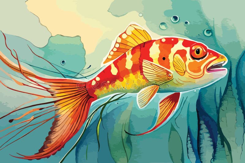 Goby Fish Watercolor Vector Art Illustration.fishes in Digital AI ...