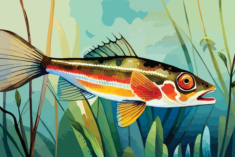 Goby Fish Watercolor Vector Art Illustration.fishes in Digital AI ...