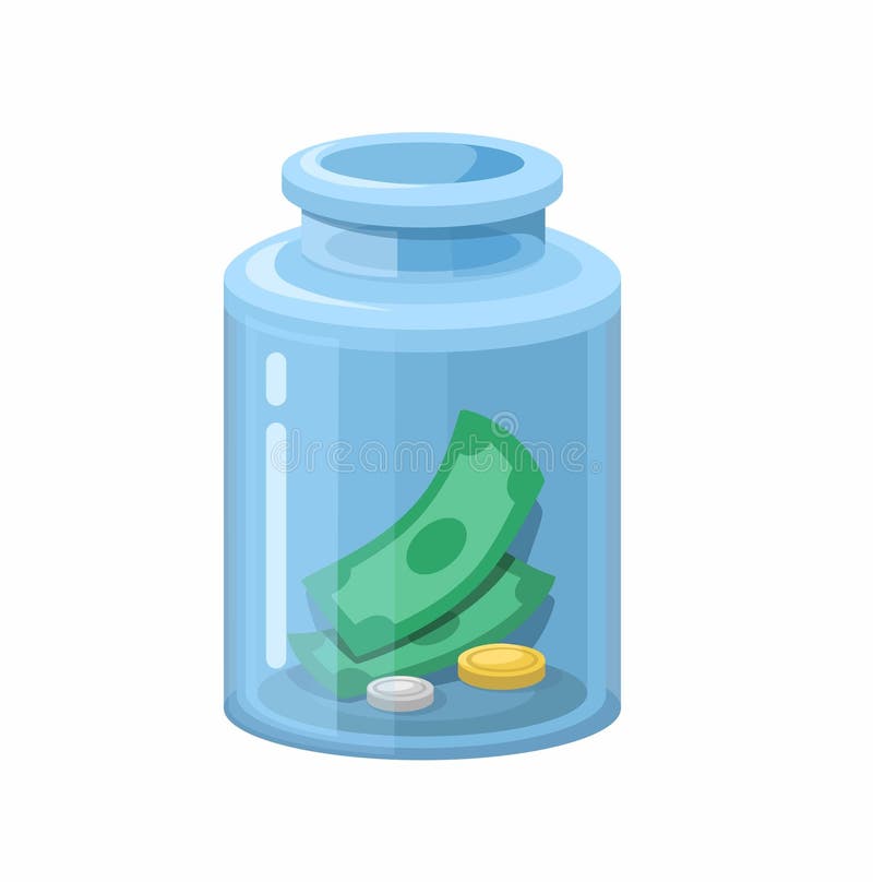 Money Jar for Saving or Tipping Symbol Cartoon Illustration Vector ...