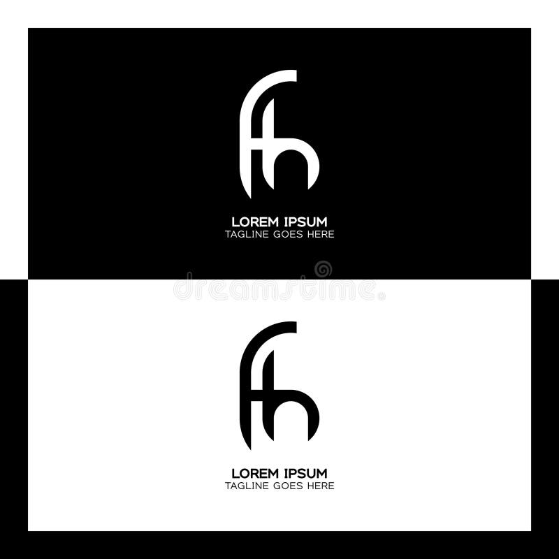 FH Initial Letters Linked Elegant Logo. Letter F and H Pattern Design ...