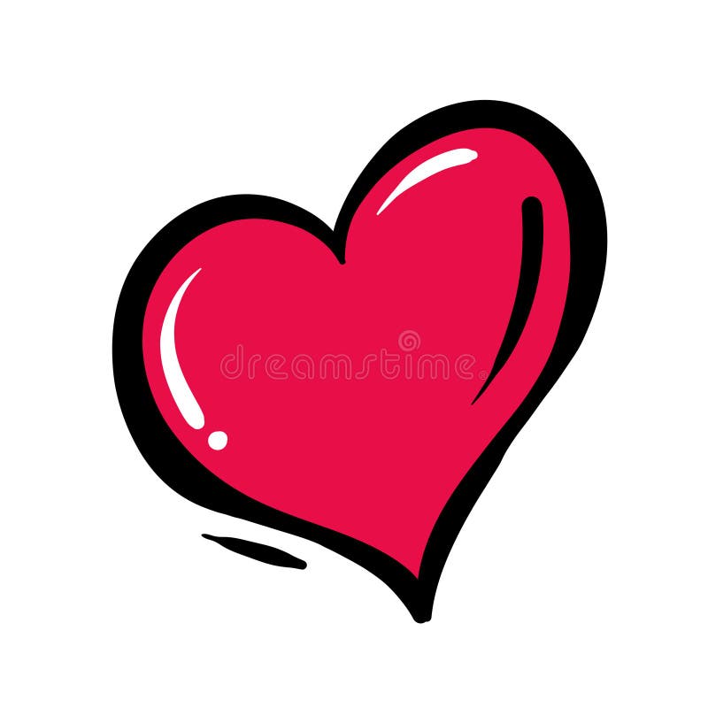 Love Shape Hand Drawn Vector Stock Vector - Illustration of graphic ...