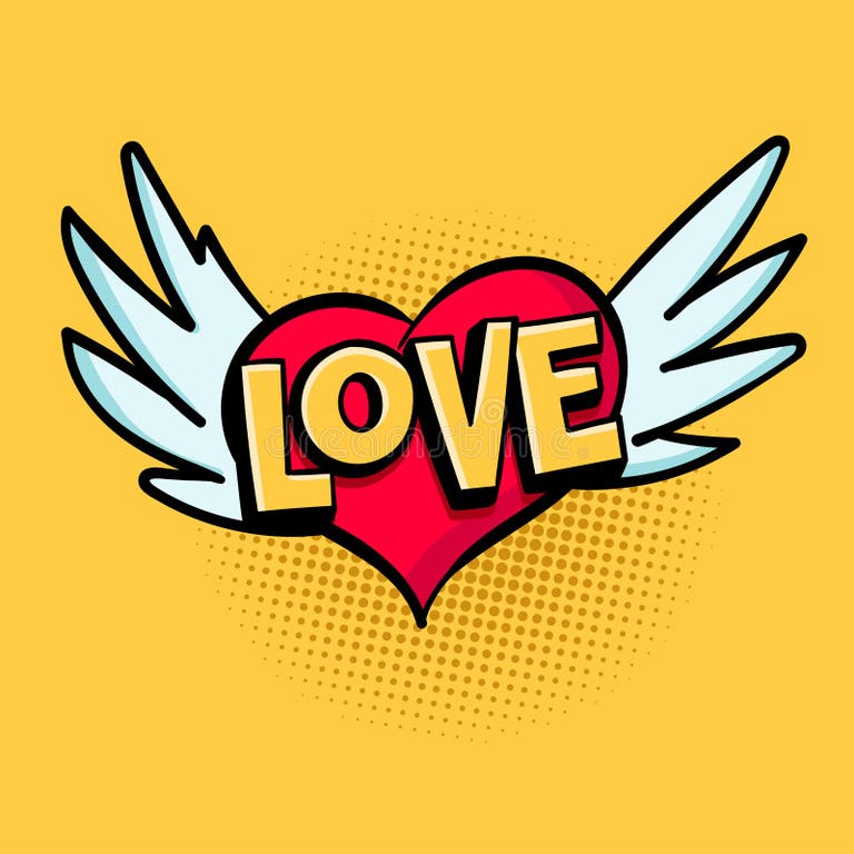 Flying Heart Vector Illustration. Stock Vector - Illustration of ...