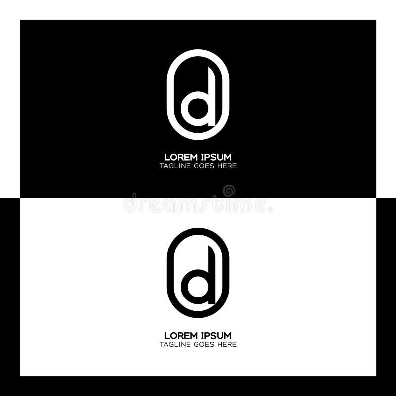 OD Initial Letters Linked Elegant Logo. Letter O and D Pattern Design ...