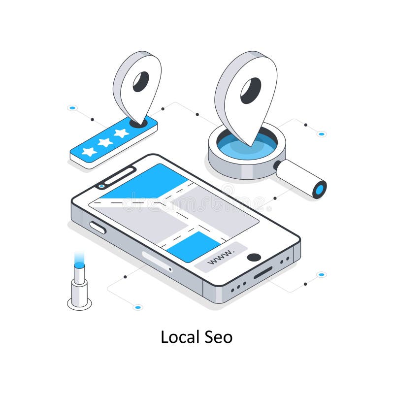 Local Seo Isometric Stock Illustration. EPS File Stock Vector ...