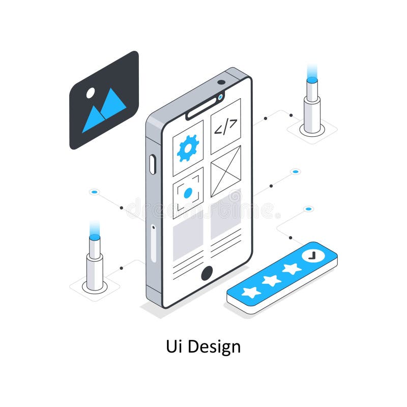 Ui Design Isometric Stock Illustration. EPS File Stock Vector ...