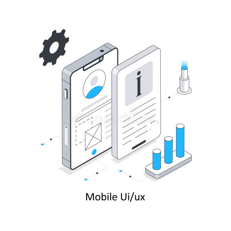 Mobile Ui Ux Isometric Stock Illustration. EPS File Stock Vector ...