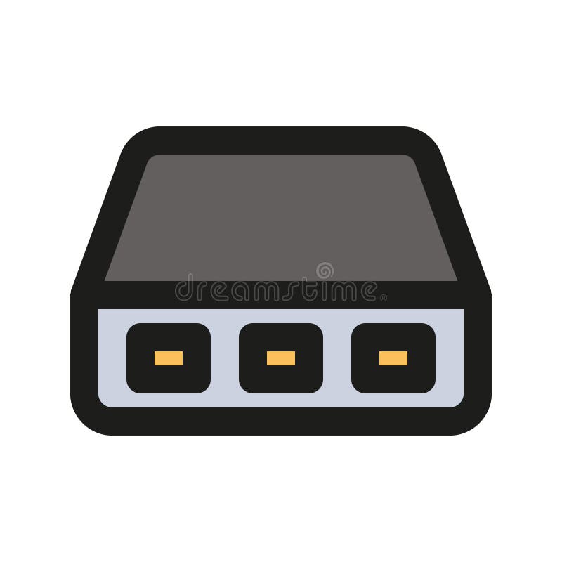 Network Switch Filled Line Style Icon Stock Vector - Illustration of ...