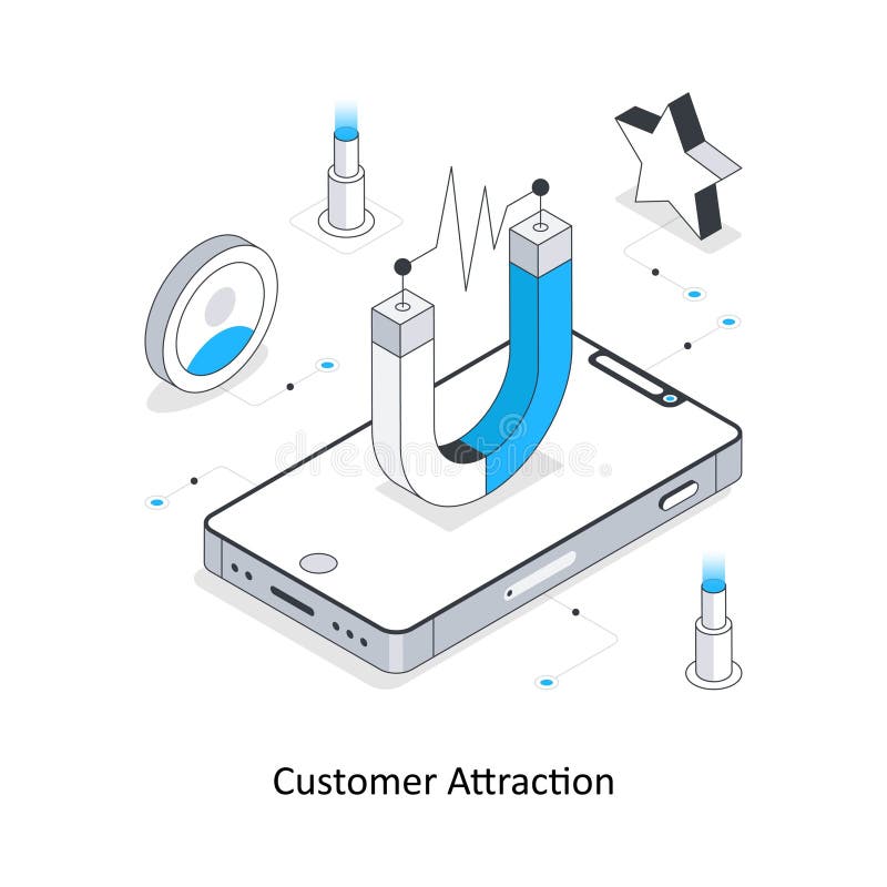Customer Attraction Isometric Stock Illustration. EPS File Stock Vector ...